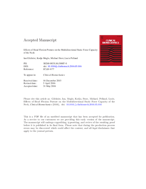 (PDF) Effects of head flexion posture on the multidirectional static ...