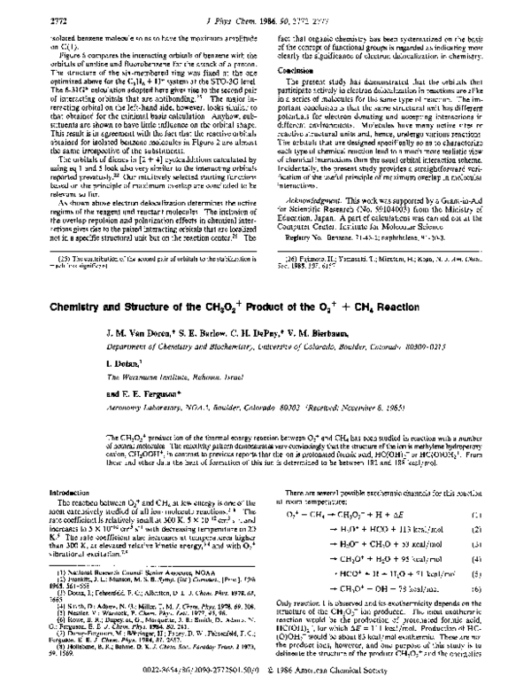 (PDF) Chemistry and structure of the CH3O2+ product of the dioxygenyl ...