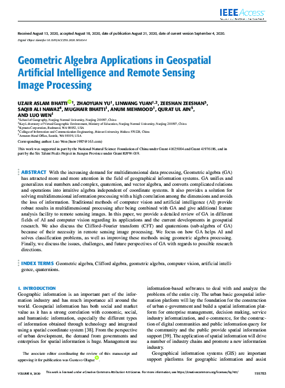 (PDF) Geometric Algebra Applications in Geospatial Artificial ...