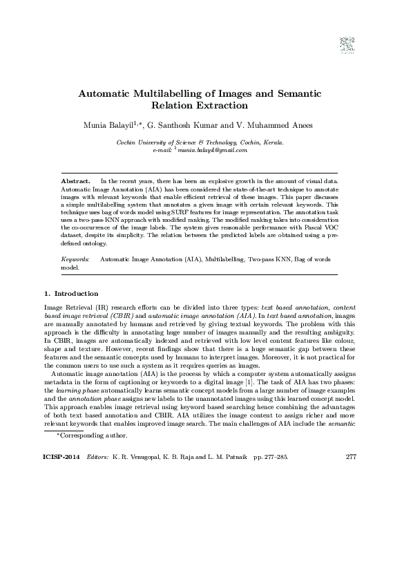 Pdf Automatic Multilabelling Of Images And Semantic Relation Extraction