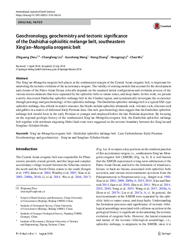 (PDF) Geochronology, geochemistry and tectonic significance of two Early Cretaceous A-type ...