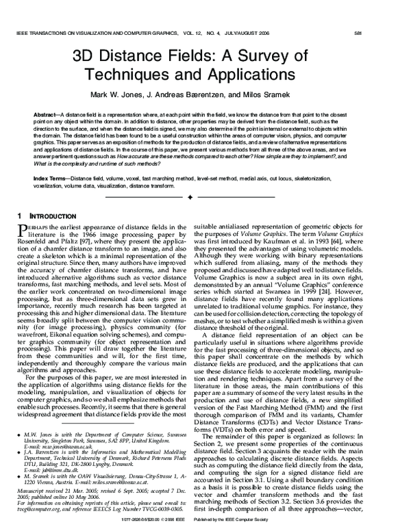 (PDF) 3D distance fields: a survey of techniques and applications