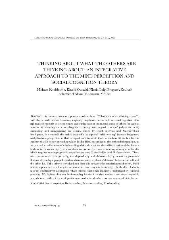 (PDF) Thinking About What the Others Are Thinking About: An Integrative ...