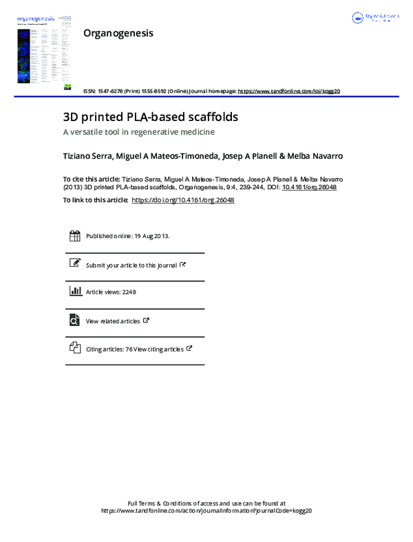 (PDF) 3D printed PLA-based scaffolds