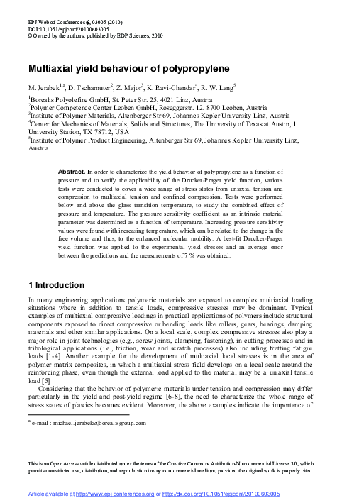 (PDF) Multiaxial yield behaviour of polypropylene