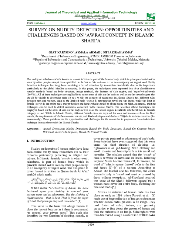 (PDF) Survey on Nudity Detection: Opportunities and Challenges Based on ‘Awrah Concept in ...