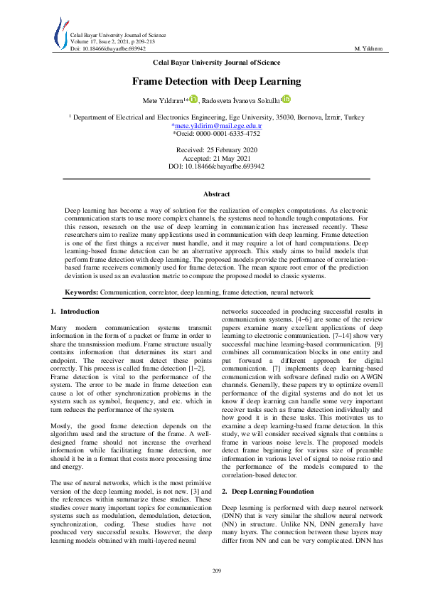 (PDF) Frame Detection with Deep Learning