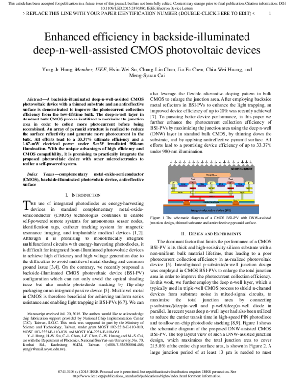(PDF) Enhanced Efficiency in Backside-Illuminated Deep-n-Well-Assisted ...