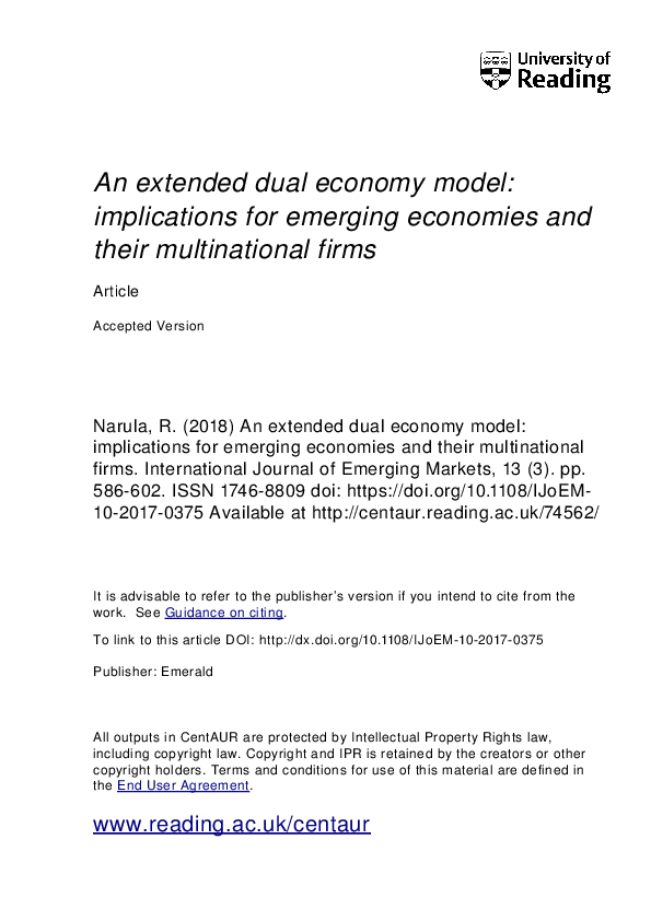 (PDF) An extended dual economy model