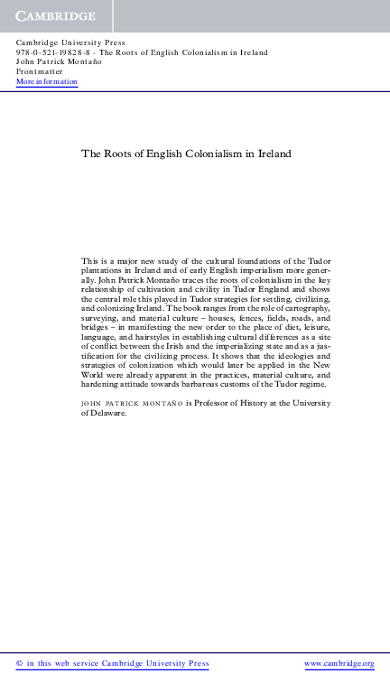 (PDF) The Roots of English Colonialism in Ireland