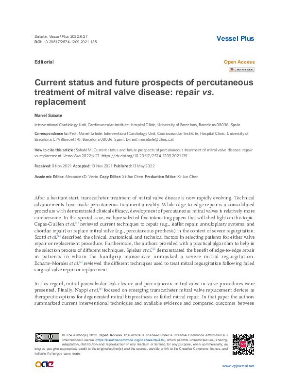 (PDF) Current status and future prospects of percutaneous treatment of ...