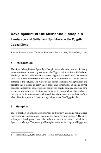 (PDF) Development of the Memphite Floodplain