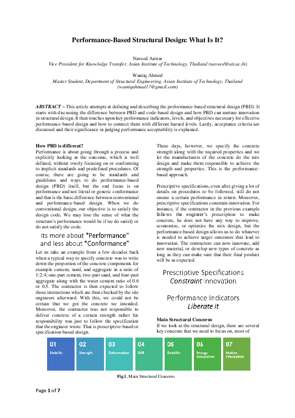 (PDF) Performance Based Structural Design: What is it?