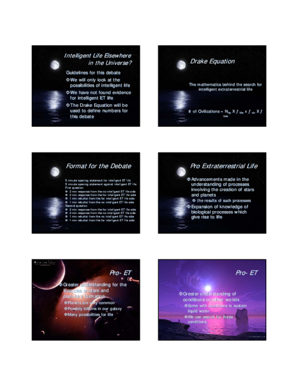 (PDF) Intelligent Life Elsewhere in the Universe