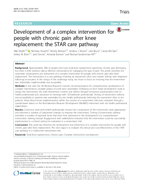 (PDF) Development of a complex intervention for people with chronic ...
