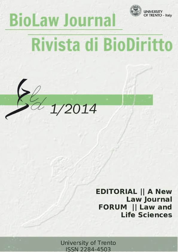 (PDF) BioLaw Journal-Rivista di BioDiritto Editor in chief | cinzia ...