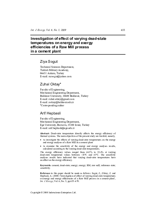 (PDF) Investigation of effect of varying dead-state temperatures on ...