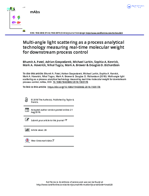 (PDF) Multi angle light scattering as a process analytical technology ...
