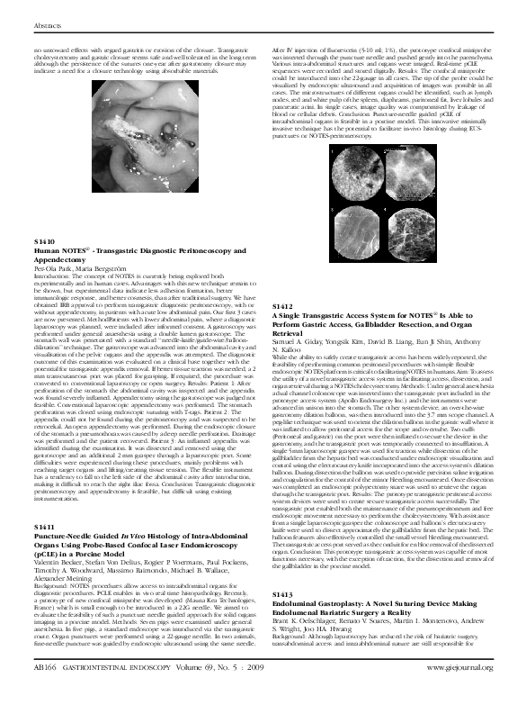 (PDF) Human NOTES® - Transgastric Diagnostic Peritoneoscopy and ...