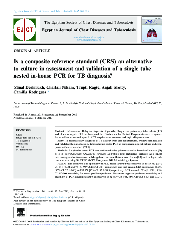 (PDF) Is a composite reference standard (CRS) an alternative to culture ...
