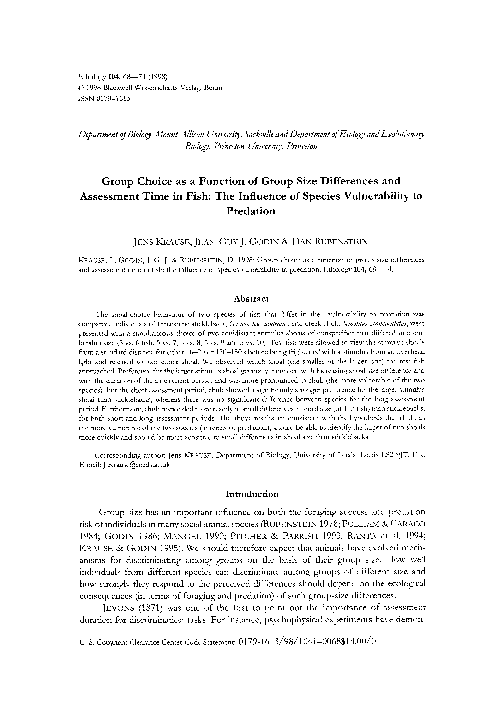 (PDF) Group Choice as a Function of Group Size Differences and ...