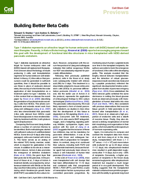 (PDF) Building Better Beta Cells | Andrew Elefanty - Academia.edu