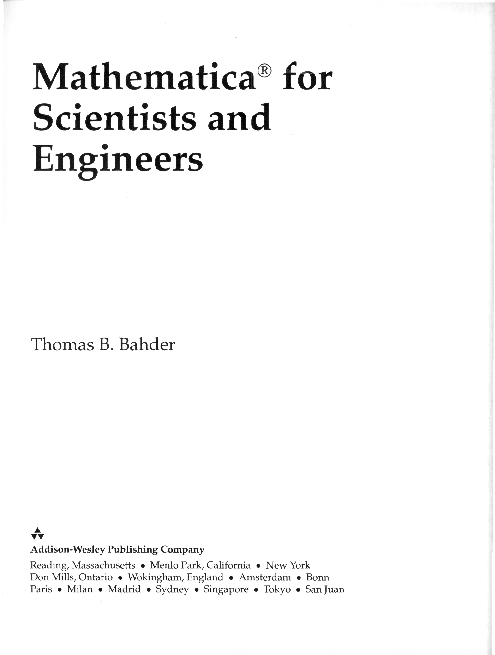 Pdf Mathematica® For Scientists And Engineers