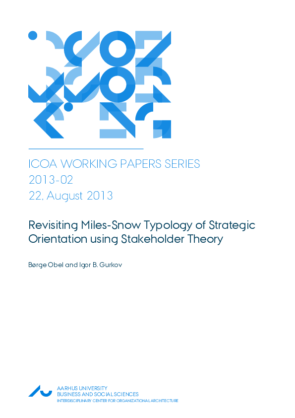 (PDF) Revisiting Miles-Snow Typology of Strategic Orientation Using ...