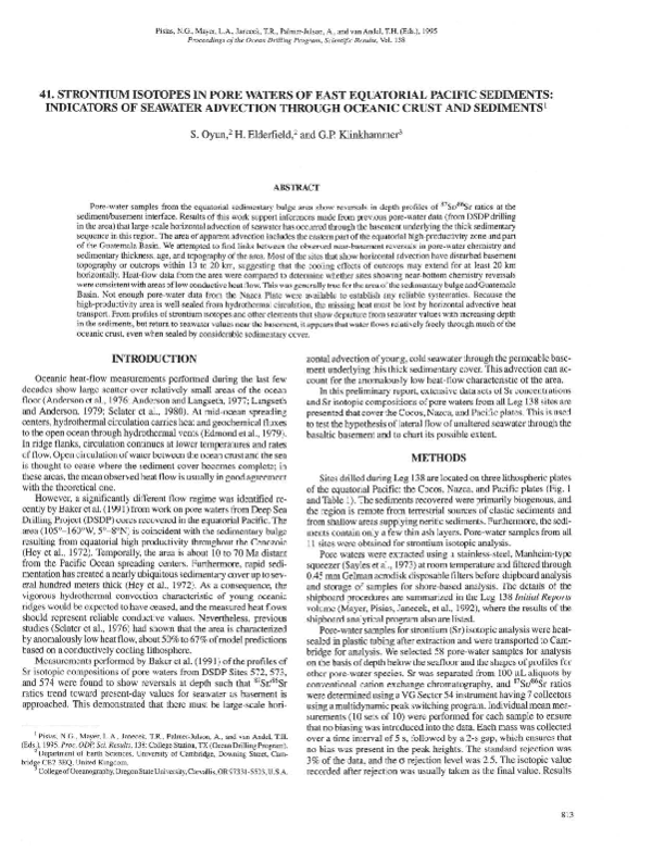 (PDF) 41. Strontium Isotopes in Pore Waters of East Equatorial Pacific ...