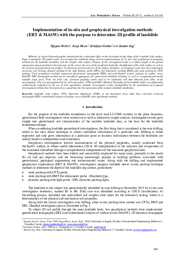 (PDF) Implementation of in-situ and geophysical investigation methods ...
