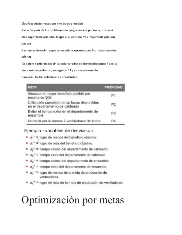 (DOC) Clasificacion de metas por niveles de prioridad