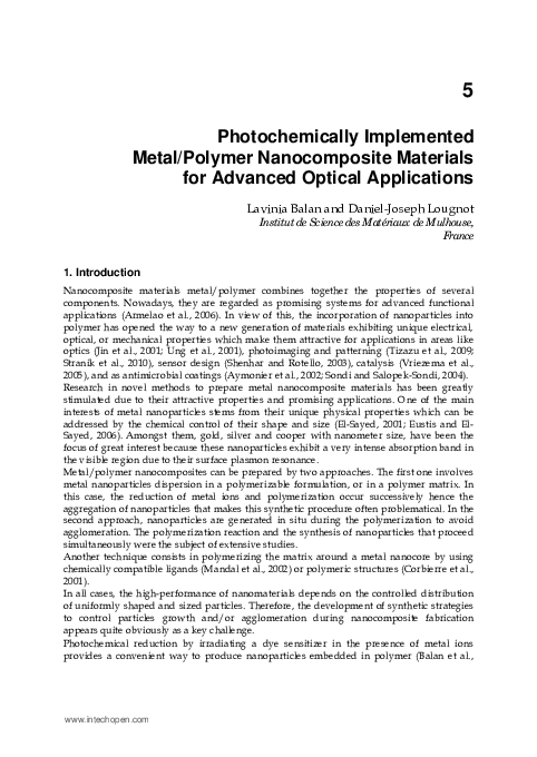 (PDF) 5 Photochemically Implemented Metal/Polymer Nanocomposite ...