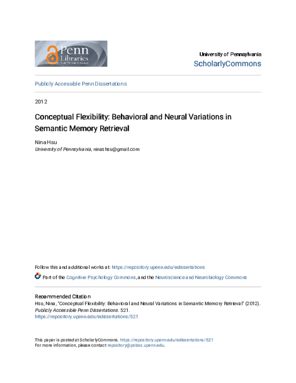 Pdf Neural Variability In Semantic Memory Retrieval