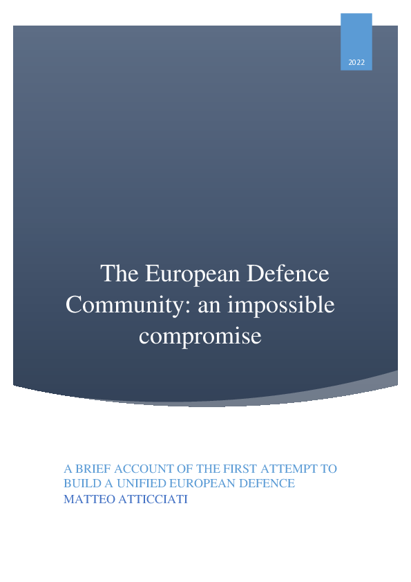 (PDF) The European Defence Community: an impossible compromise