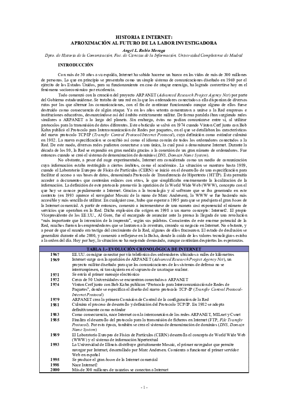 (PDF) Historia e Internet: aproximación al futuro de la labor ...