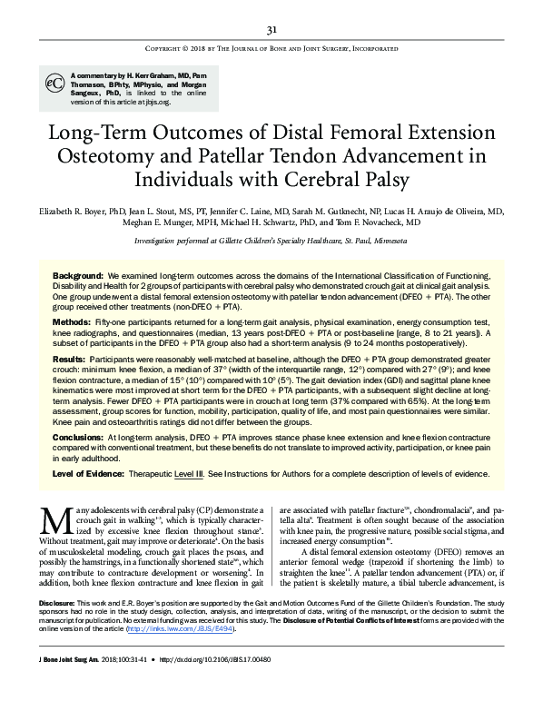 (PDF) Long-Term Outcomes of Distal Femoral Extension Osteotomy and ...