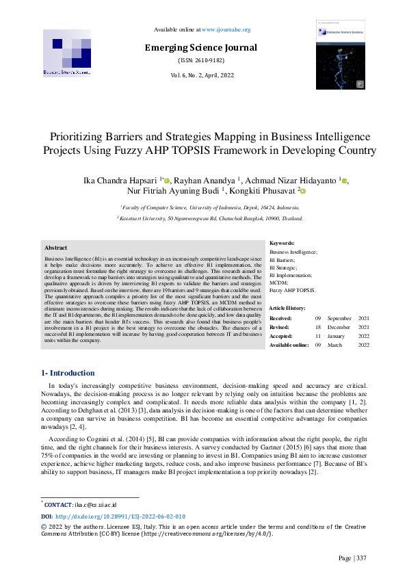Pdf Prioritizing Barriers And Strategies Mapping In Business