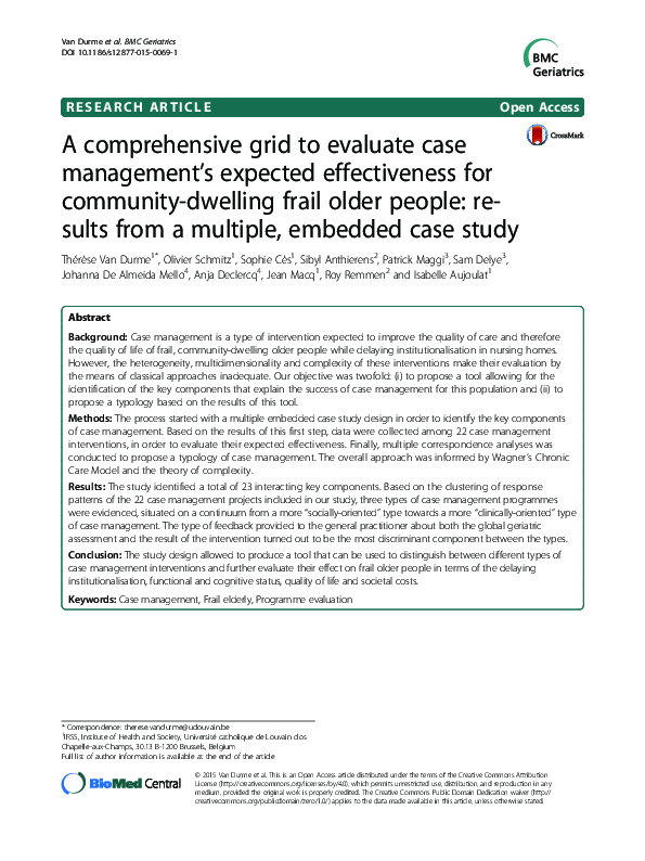 (PDF) A comprehensive grid to evaluate case management’s expected ...
