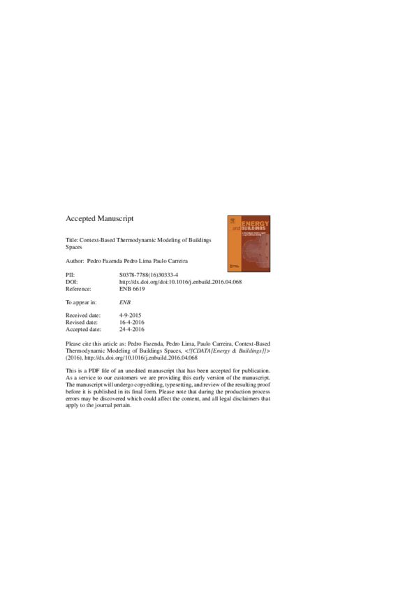 (PDF) Context-Based Thermodynamic Modeling of Buildings Spaces