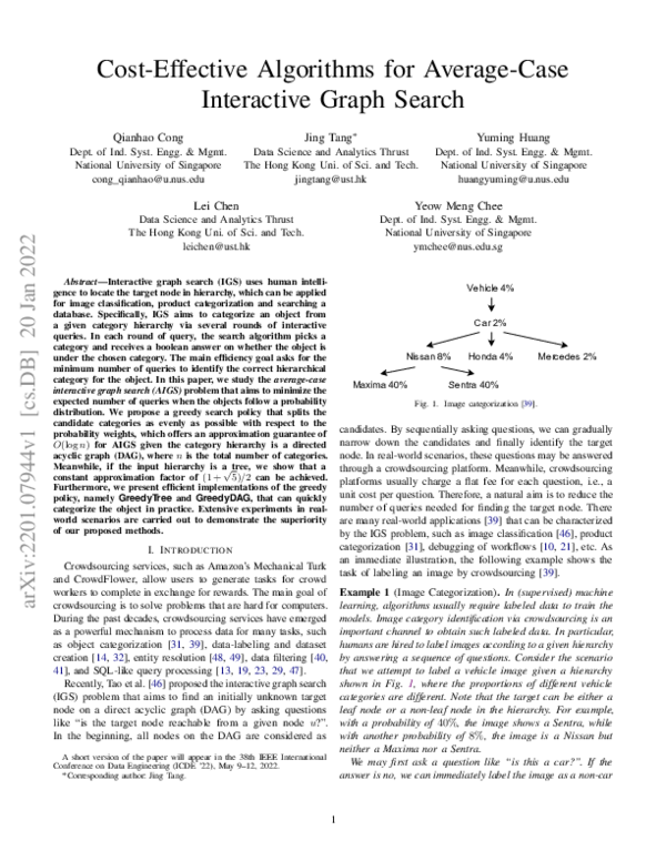 (PDF) Cost-Effective Algorithms for Average-Case Interactive Graph Search