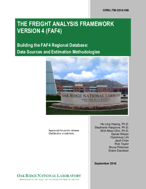 (PDF) The Freight Analysis Framework Verson 4 (FAF4) - Building the ...