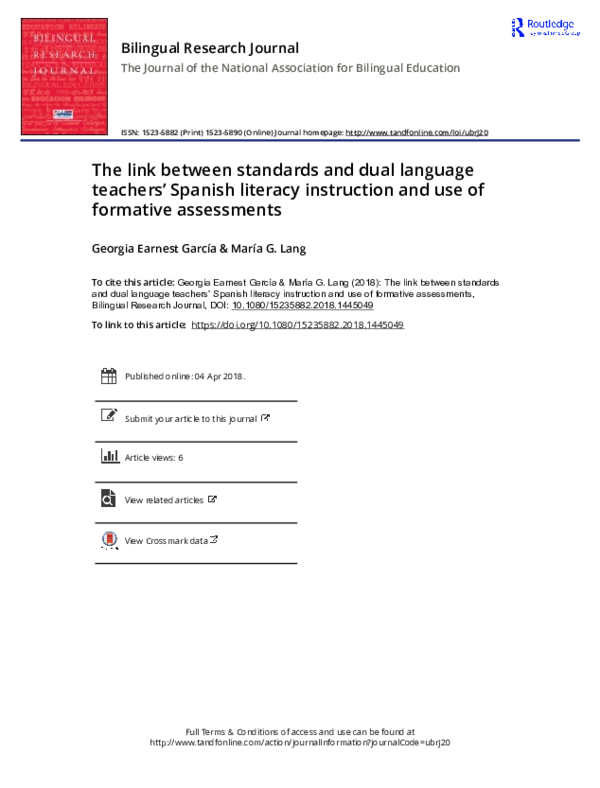 (PDF) The link between standards and dual language teachers’ Spanish ...