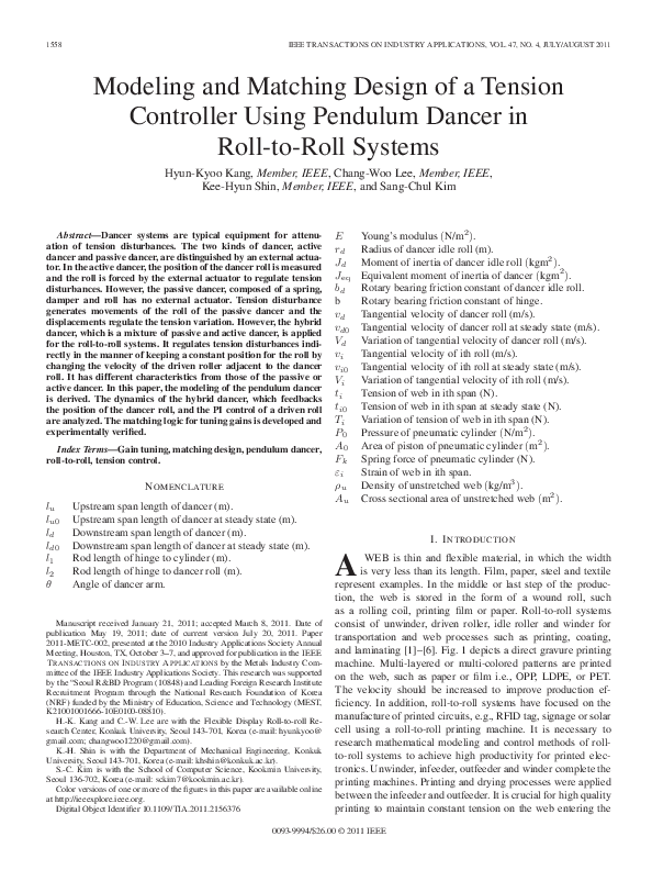 (PDF) Modeling and Matching Design of a Tension Controller Using ...