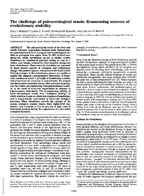 (PDF) The challenge of paleoecological stasis: reassessing sources of ...