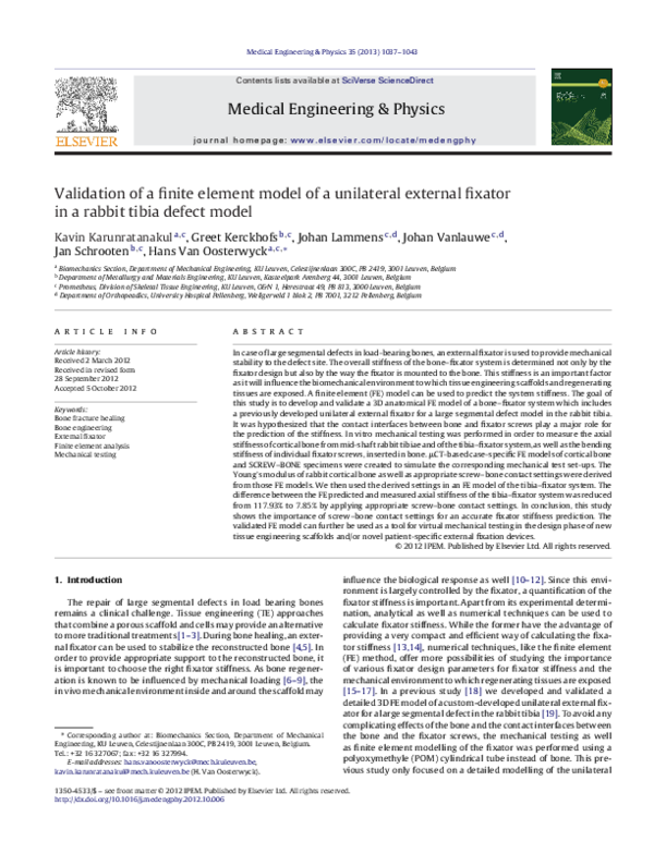 (PDF) Validation of a finite element model of a unilateral external ...