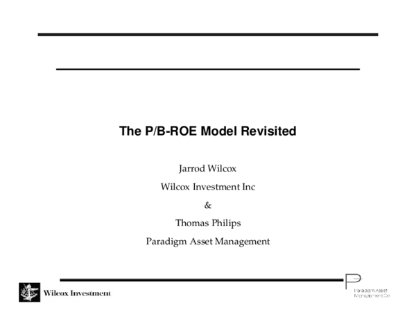(PDF) The P/B-ROE Model Revisited