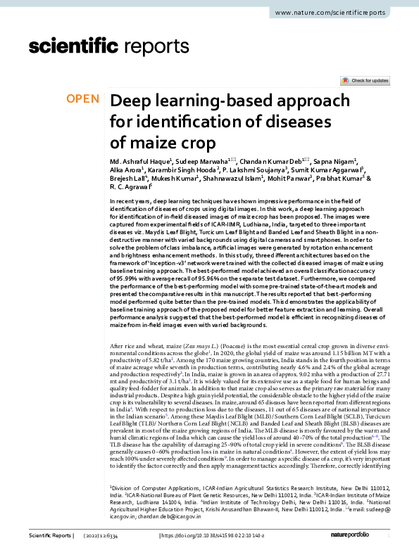 (PDF) Deep learning-based approach for identification of diseases of ...