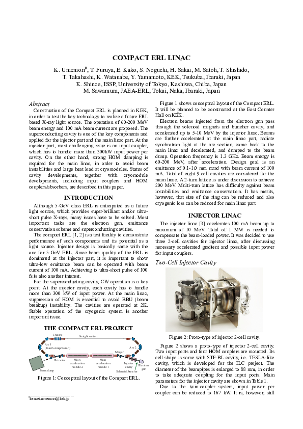 (PDF) Compact ERL Linac
