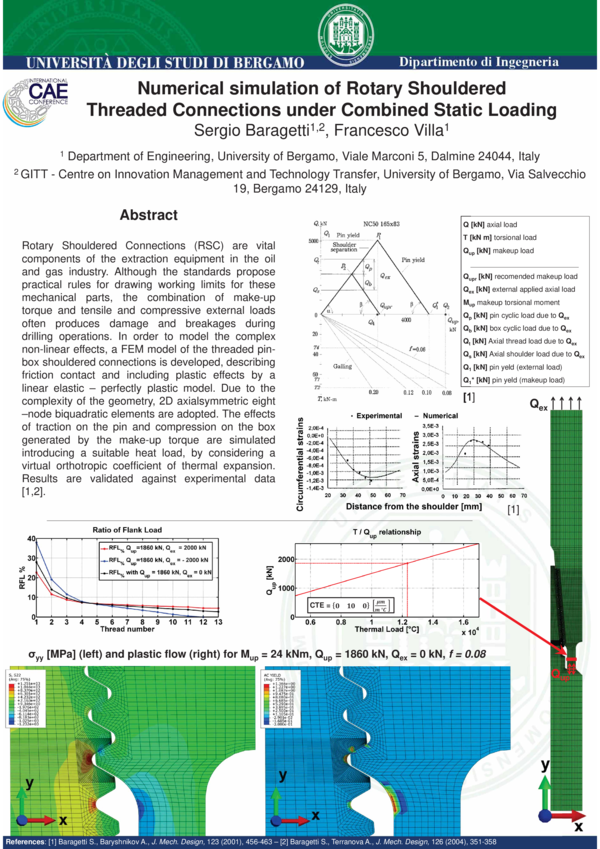 (PDF) Numerical simulation of Rotary Shouldered Threaded Connections under Combined Static Loading