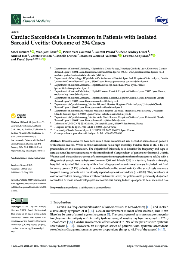 (PDF) Cardiac Sarcoidosis Is Uncommon in Patients with Isolated Sarcoid ...
